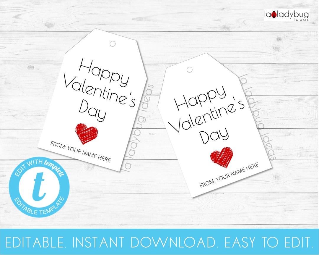 Valentines Day Gift Tags Editable. Printable Valentines Day Tags ...