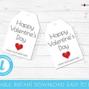 Valentines Day Gift Tags Editable. Printable Valentines Day Tags ...