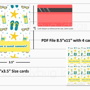 Printable Cookie Card. Summer Card for Cookies. Digital Cookie Treat ...