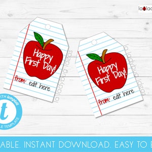 Editable Welcome Back to School Gift Tags. Back to School Printable ...