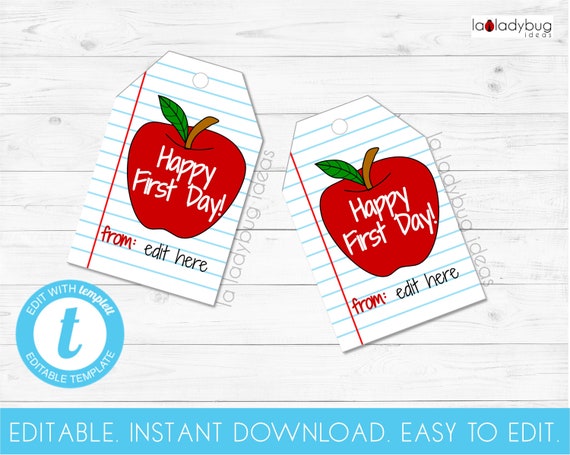 Editable Welcome Back to School Gift Tags. Back to School - Etsy