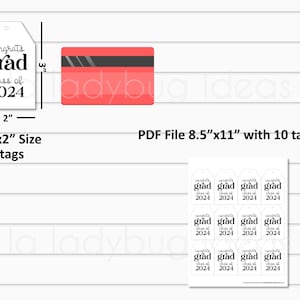 Graduation Gift Tags. Gift Tags for Class of 2024. Printable PDF ...