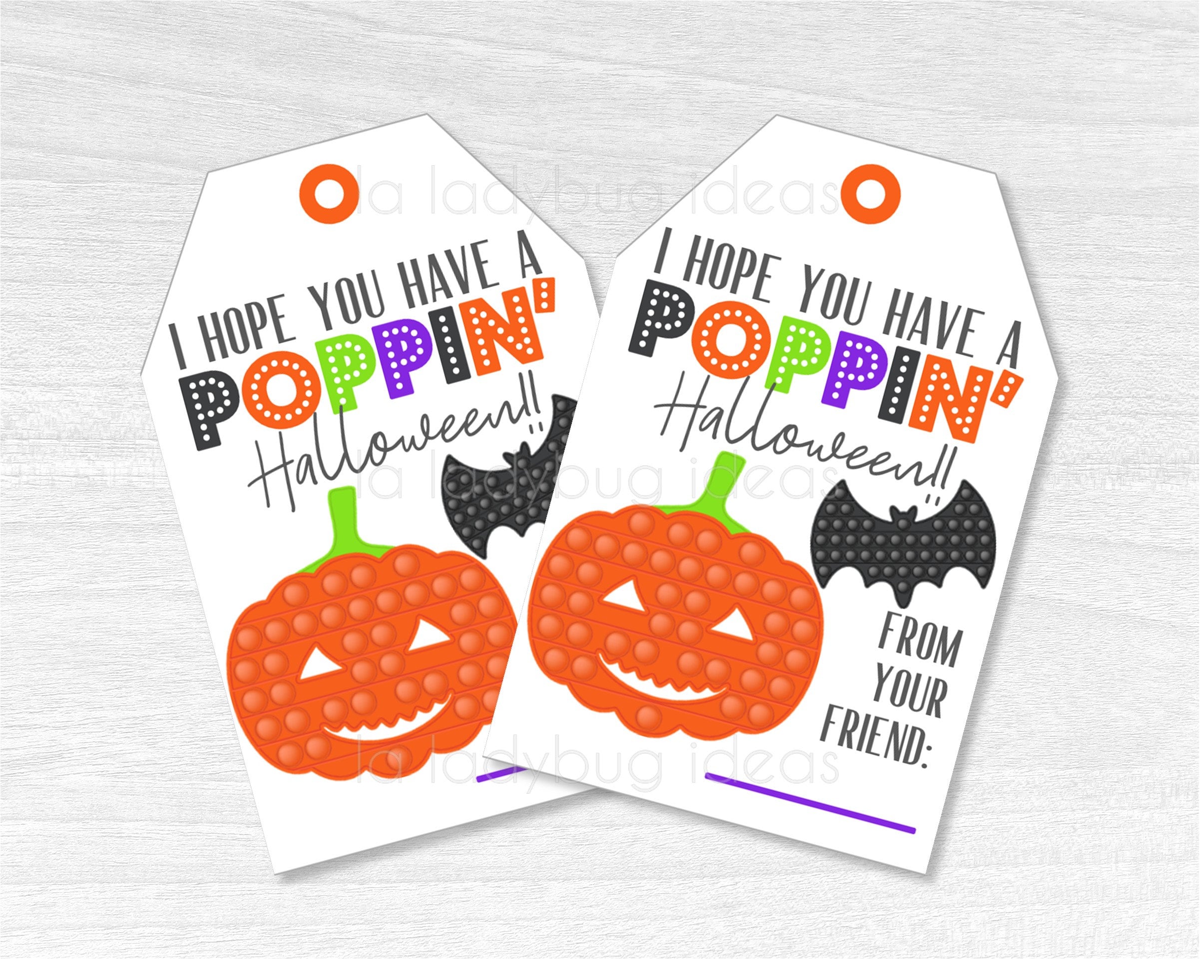 Poppin' Halloween Gift Tags, Printable PDF (instant Download) - Etsy