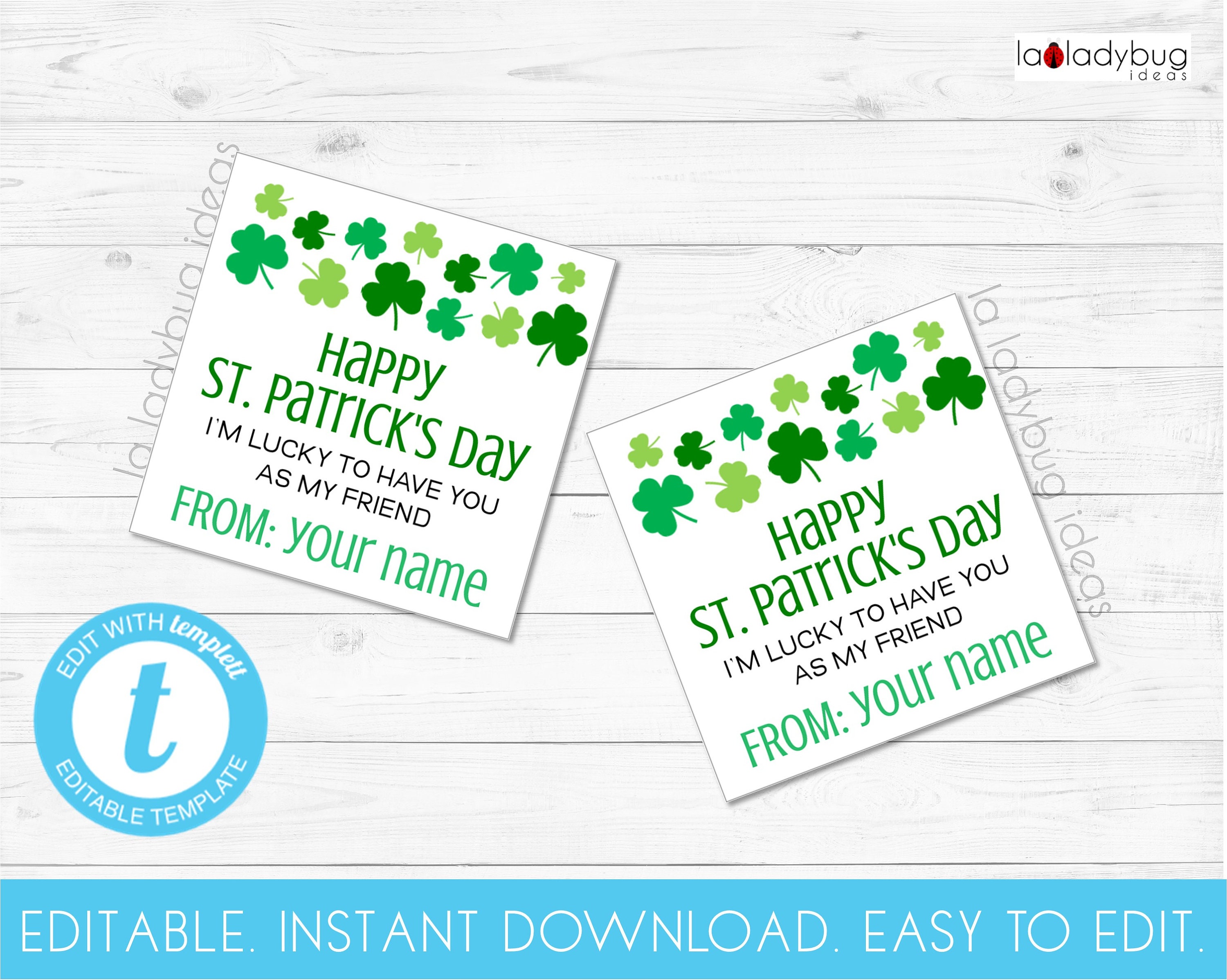Editable St. Patricks Day Gift Tags. Printable St. Patricks - Etsy