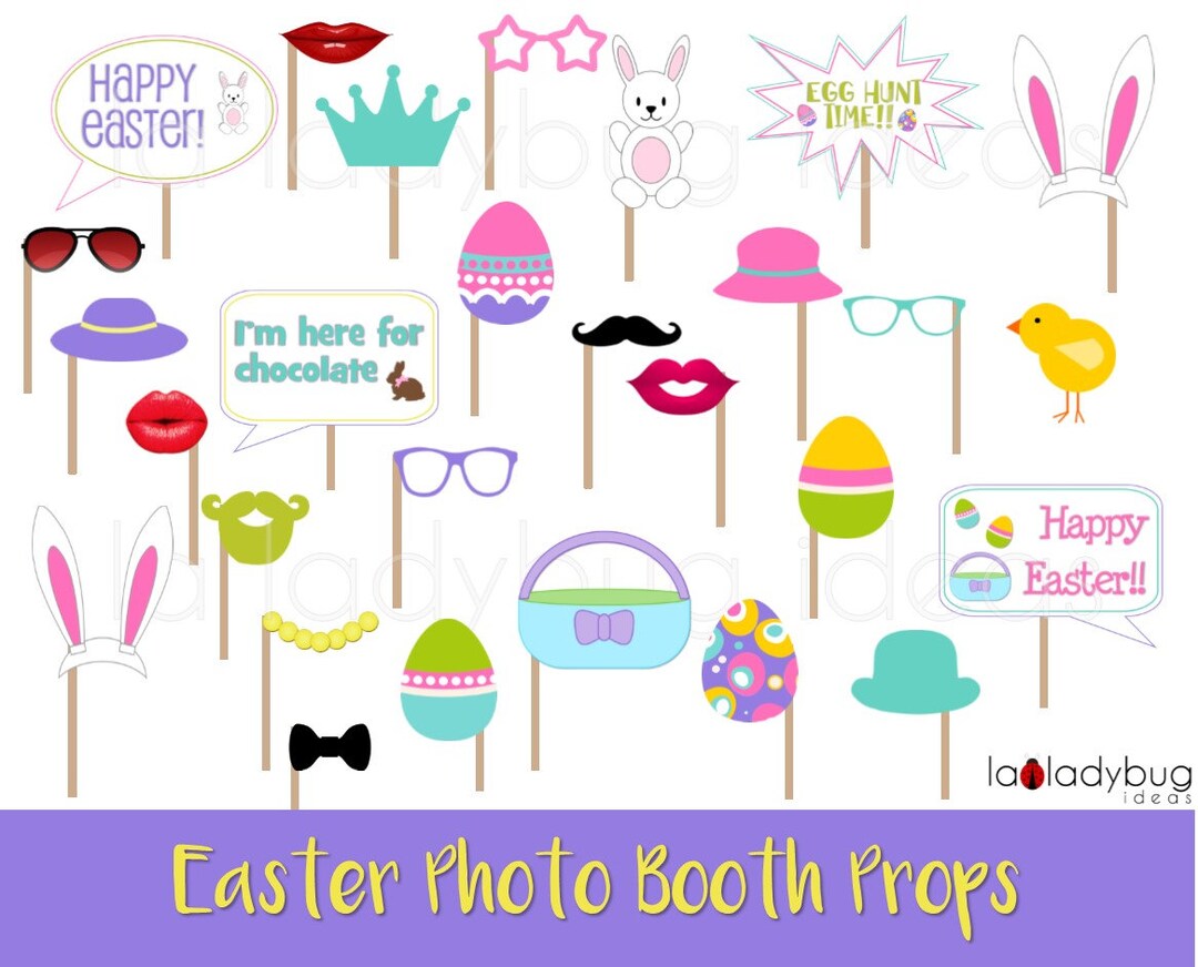 Easter Photo Booth Props. Printable. Easter Day Photo Props. DIY Photo ...