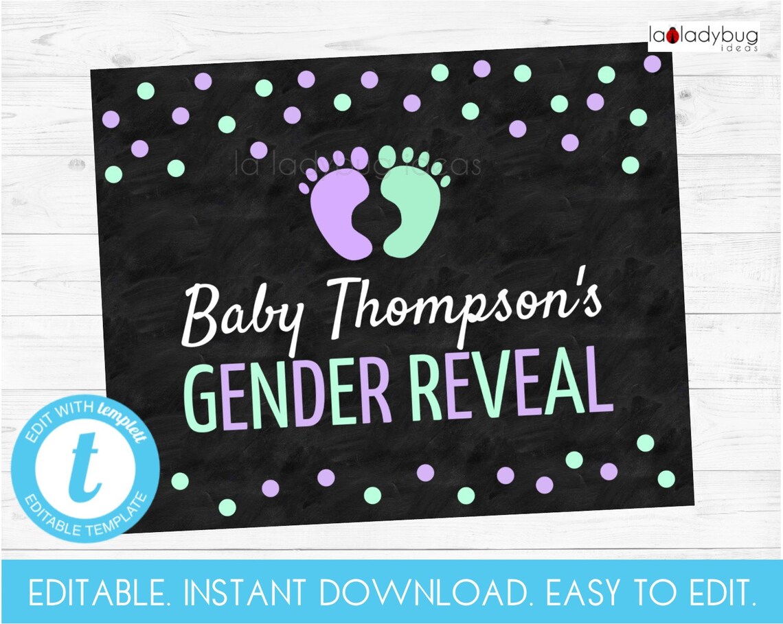 Editable Welcome to Gender Reveal Sign. Printable Gender - Etsy