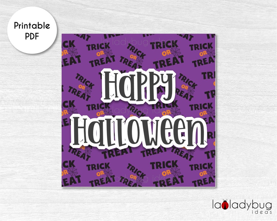 Happy Halloween Printable Cookie Square Tag. Happy Halloween Square ...