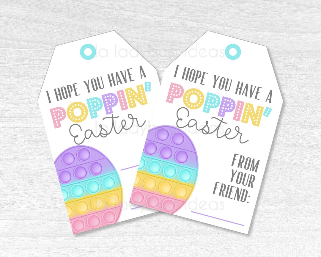 Easter Gift Tags. Poppin Easter Tags. Printable PDF. Instant Download ...
