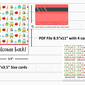 Welcome Back to School Cookie Card. Back to School Card for Cookies ...