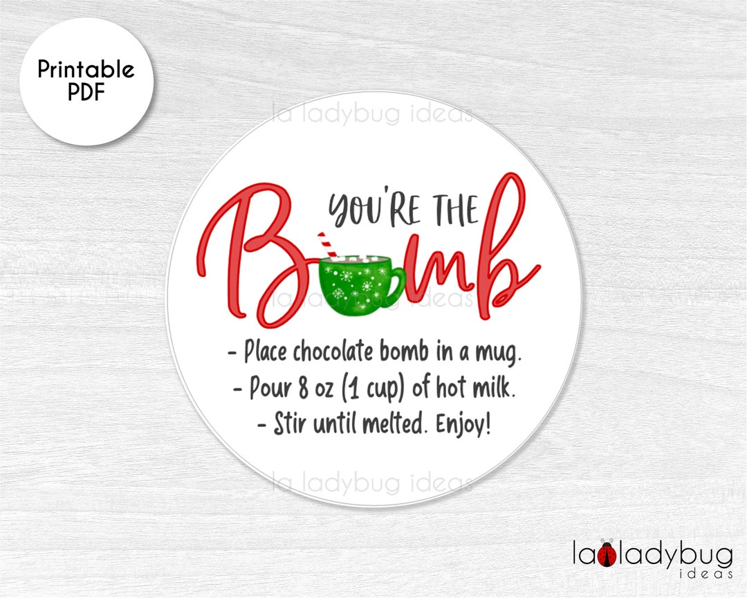 Hot Cocoa Bomb Tag. Hot Chocolate Bomb Tag. Printable Tags for Hot ...