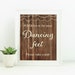 Dancing Feet Printable Sign. Rustic Wedding Sign. PDF Instant - Etsy