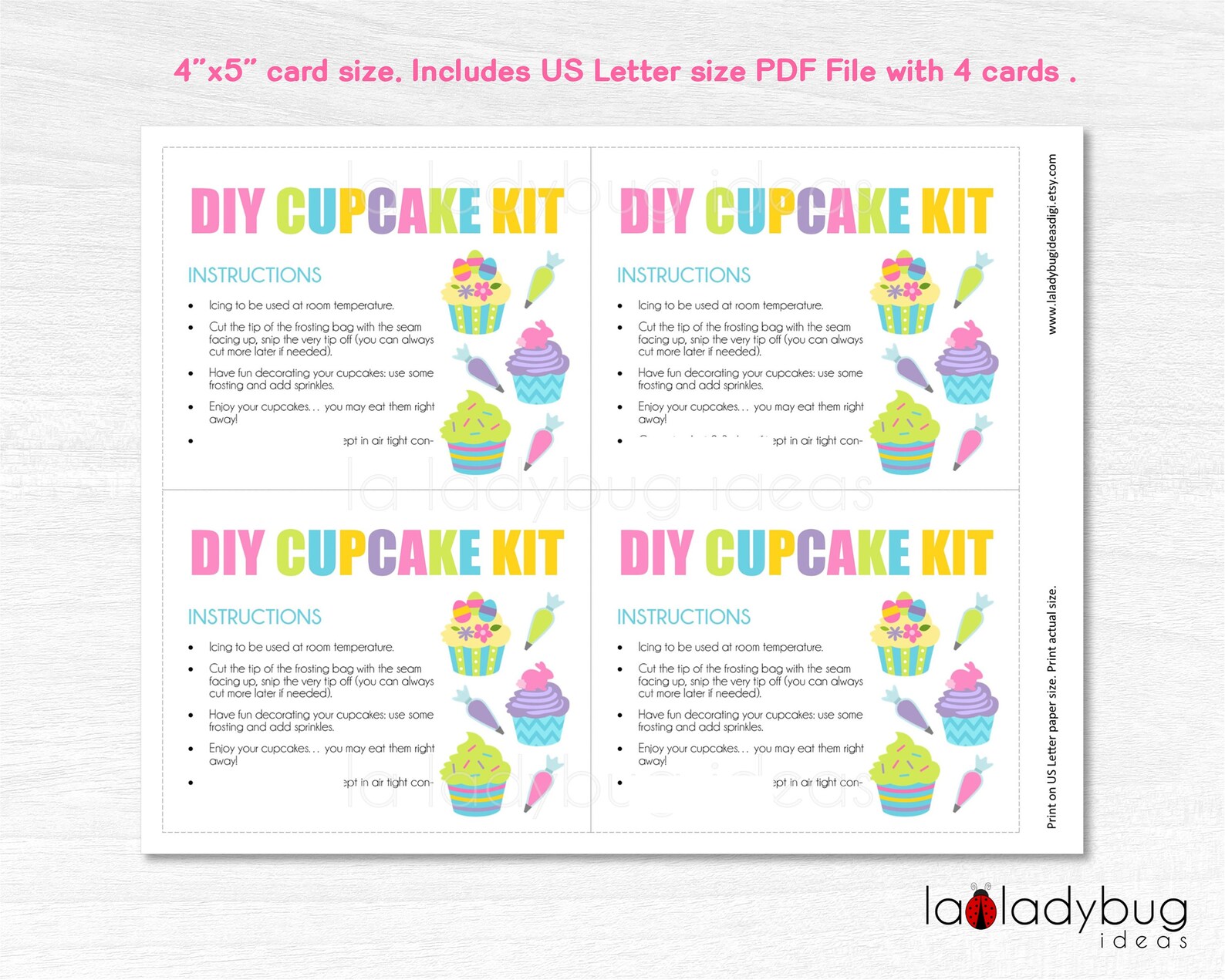 DIY Cupcake Kit Printable Card Easter. Easter Cupcake Kit - Etsy