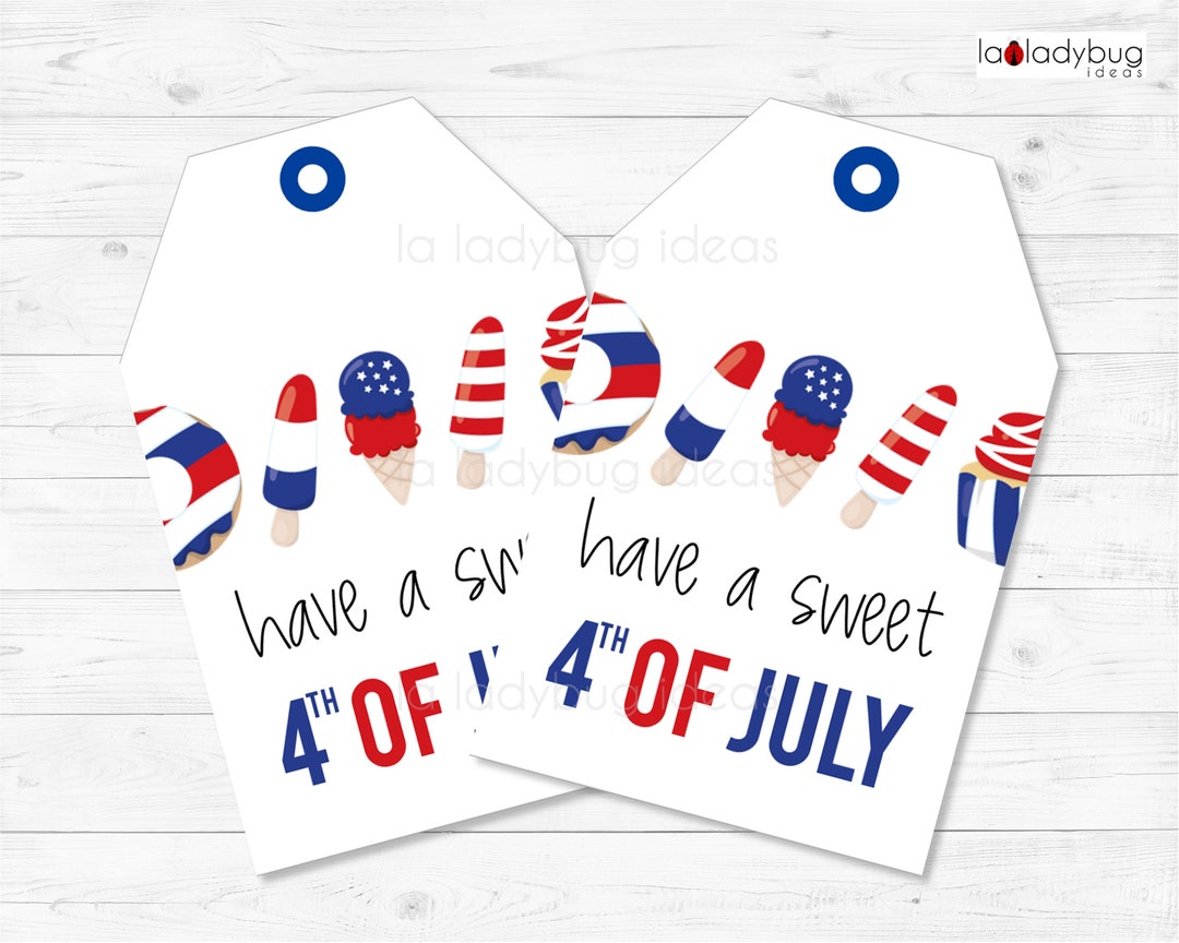July 4th Tags. July Fourth Gift Tags. Printable PDF. Instant Download ...