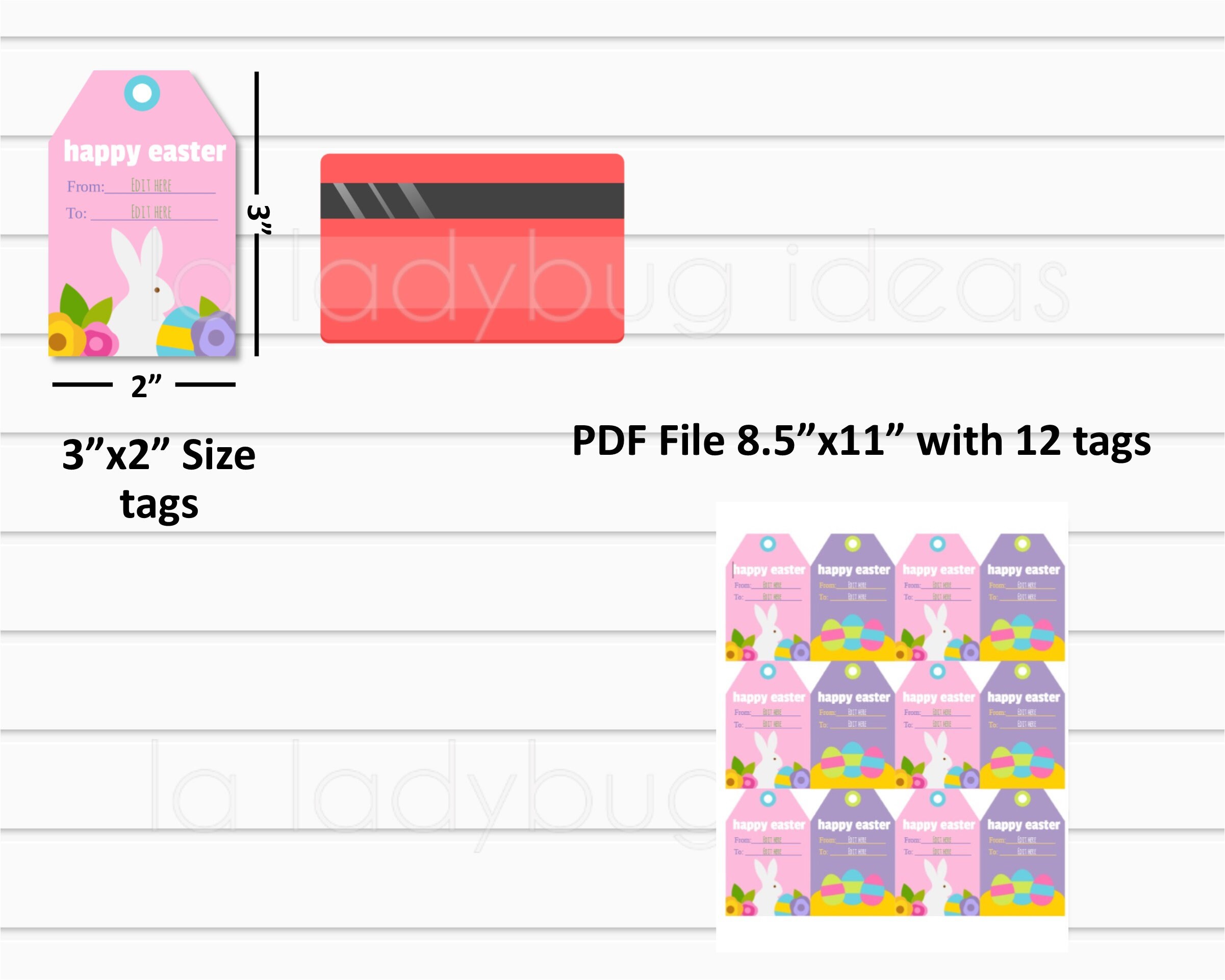 Editable Easter Gift Tags, Printable Cards (PDF) - Etsy