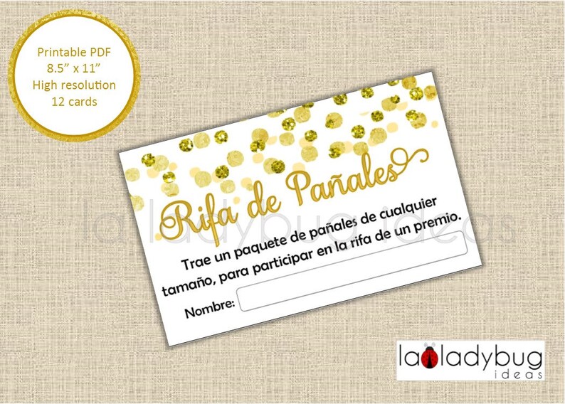 Rifa De Pañales Tarjetas Y Letrero. Printable Diaper Raffle | Etsy