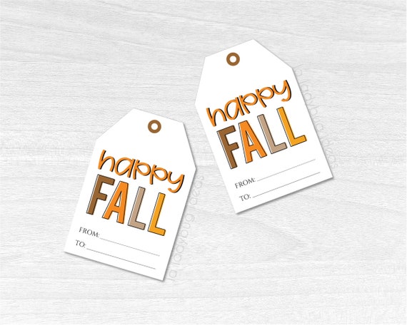 Happy Fall Printable Tags. Gift Tags for Fall Gifts. Printable | Etsy