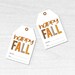 Happy Fall Printable Tags. Gift Tags for Fall Gifts. Printable PDF ...
