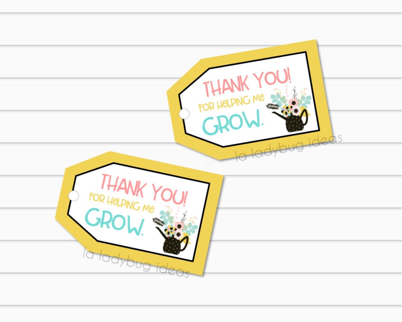 Thank You Teacher Gift Tags. Thank You for Helping Me Grow. - Etsy