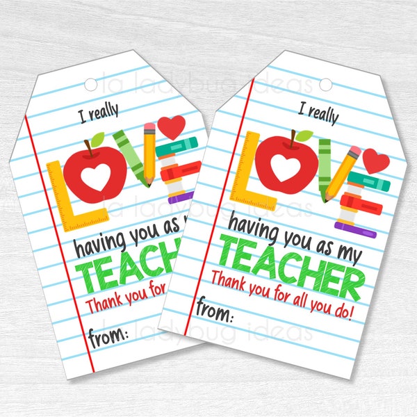 Teacher Appreciation Tags - Etsy