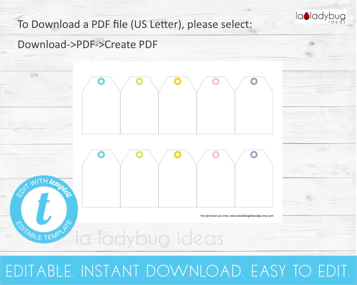 Editable Easter Name Tags. Printable Easter Basket Tags. | Etsy