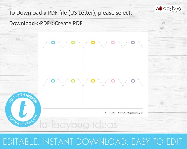 Editable Easter Name Tags. Printable Easter Basket Tags. - Etsy