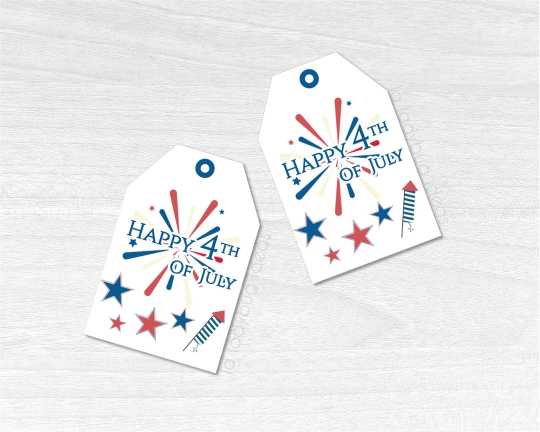 4th of July Gift Tags. July 4th Gift Tags. Printable PDF. - Etsy