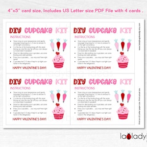 Valentines DIY Cupcake Kit Printable Card. Valentine's Day Cupcake Kit ...