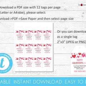 Editable Valentine's Day Gift Tags. Printable Valentines Day Tags ...
