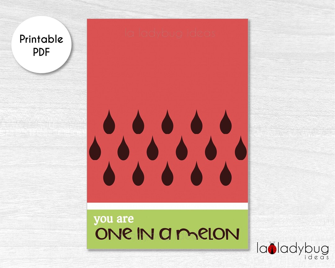 Watermelon Printable Cookie Card. Mini Cards for Cookies. Digital ...