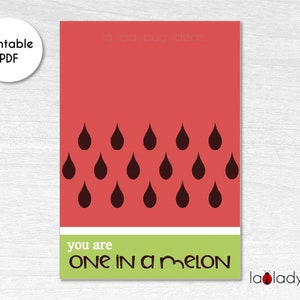 Watermelon Printable Cookie Card. Mini Cards for Cookies. Digital ...