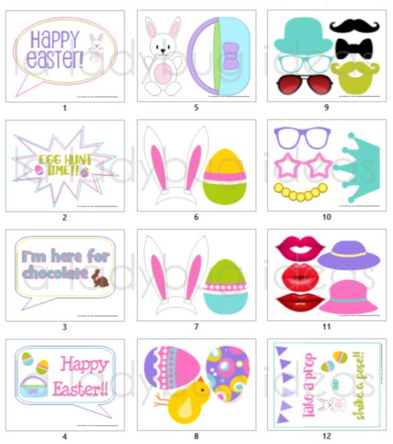 Easter Photo Booth Props. Printable. Easter Day Photo Props. - Etsy