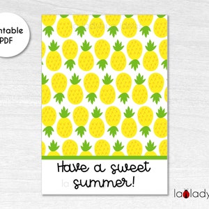 Printable Mini Cookie Card. Summer Card for Cookies. Digital Cookie ...