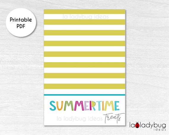 Summertime Printable Mini Cookie Card. Summer Card for - Etsy