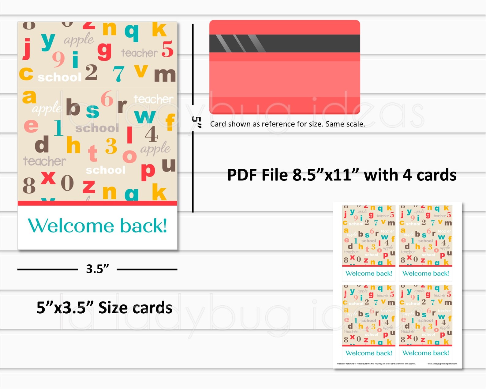 Printable Mini Cookie Card. Welcome Back Card for Cookies. Digital ...