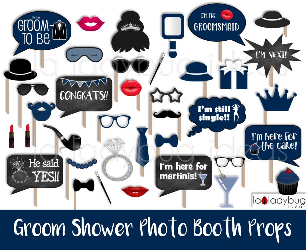 Groom's Shower Photo Booth Props. Printable. DIY Groom Shower, Bachelor ...