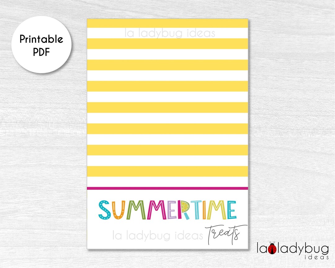 Summertime Printable Cookie Card. Summer Card for Cookies. Digital ...