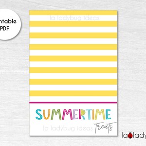 Summertime Printable Cookie Card. Summer Card for Cookies. Digital ...
