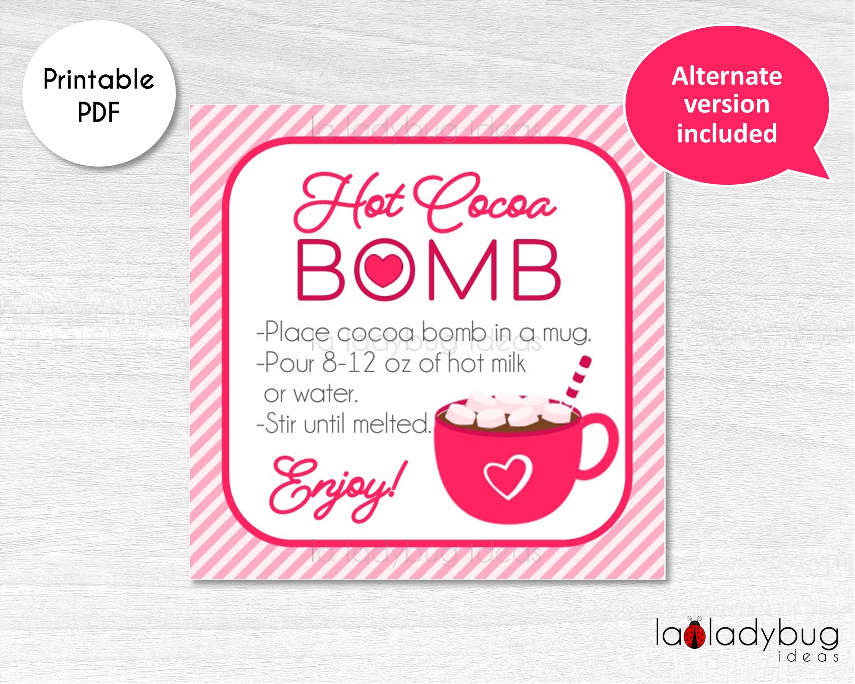 Valentines Day Hot Cocoa Bomb Tag. Hot Chocolate Bomb Tag for - Etsy