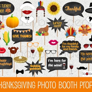 Thanksgiving Photo Booth Props. Printable. DIY Thanksgiving Bubble ...