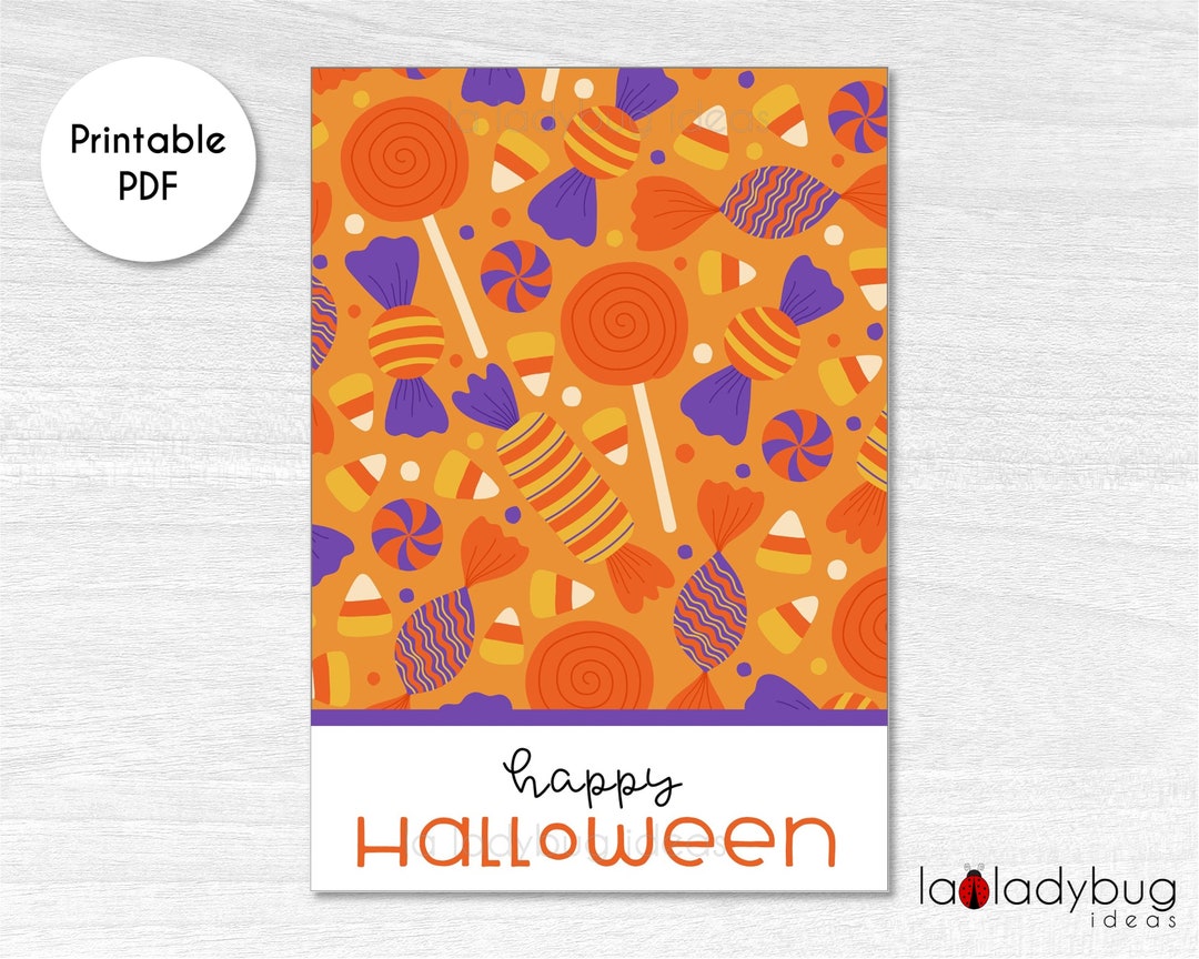 Halloween Cookie Card Printable File. Halloween Card for Cookies ...
