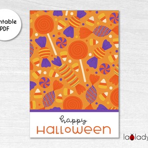 Halloween Cookie Card Printable File. Halloween Card for Cookies ...