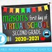 Editable First Day of Virtual School Second Grade Sign. - Etsy