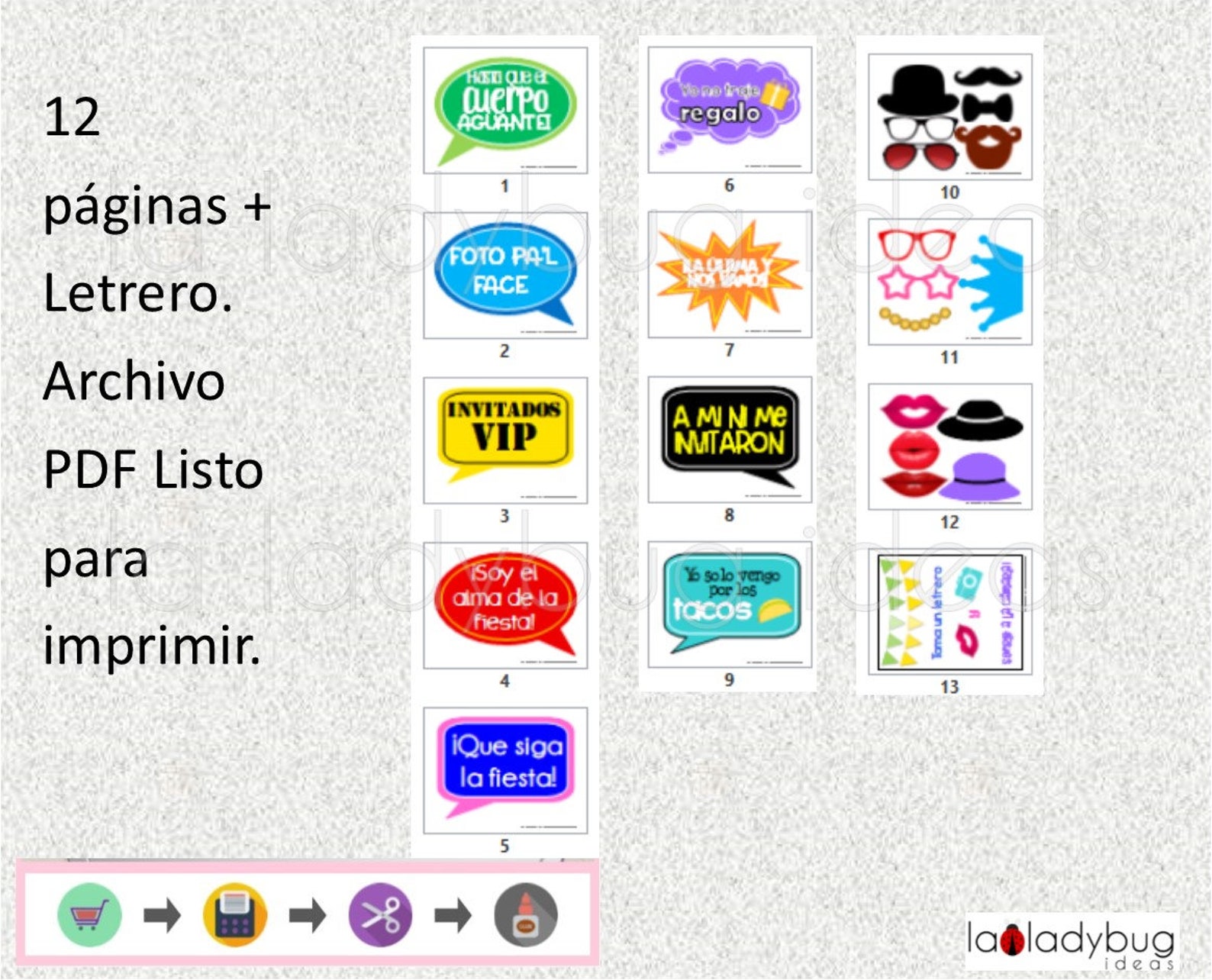 Letreros para fotos de fiesta. Archivo PDF para imprimir. | Etsy