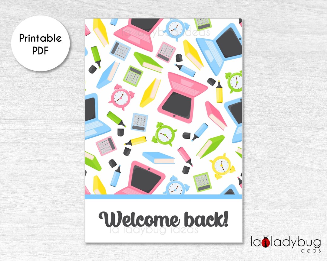 Printable Mini Cookie Card. Back to School Card for Cookies. Digital ...