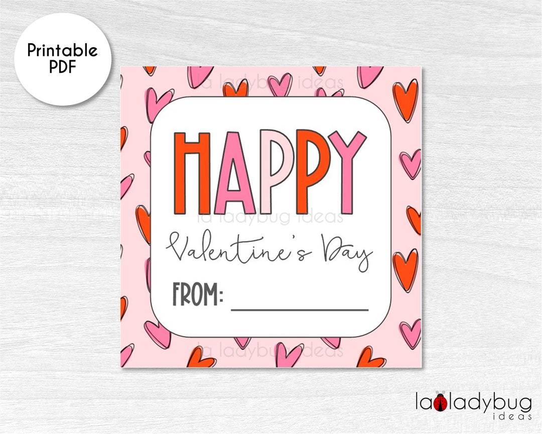 Printable Valentines Day Tag. Valentine's Day Gift Tag. Valentine ...