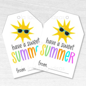 Summer Gift Tags. Gift Tags for Summer. Printable PDF. Instant Download ...