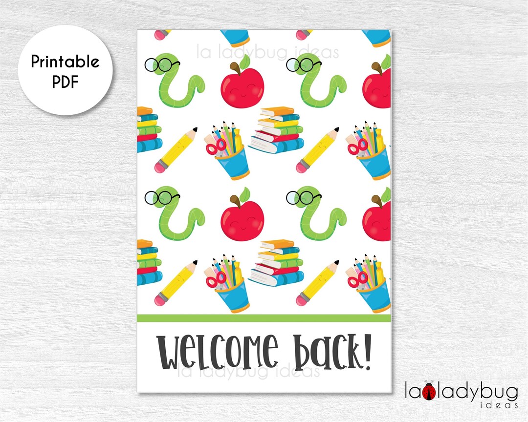 Back to School Cookie Card: Printable Mini Treat Card (digital Download ...