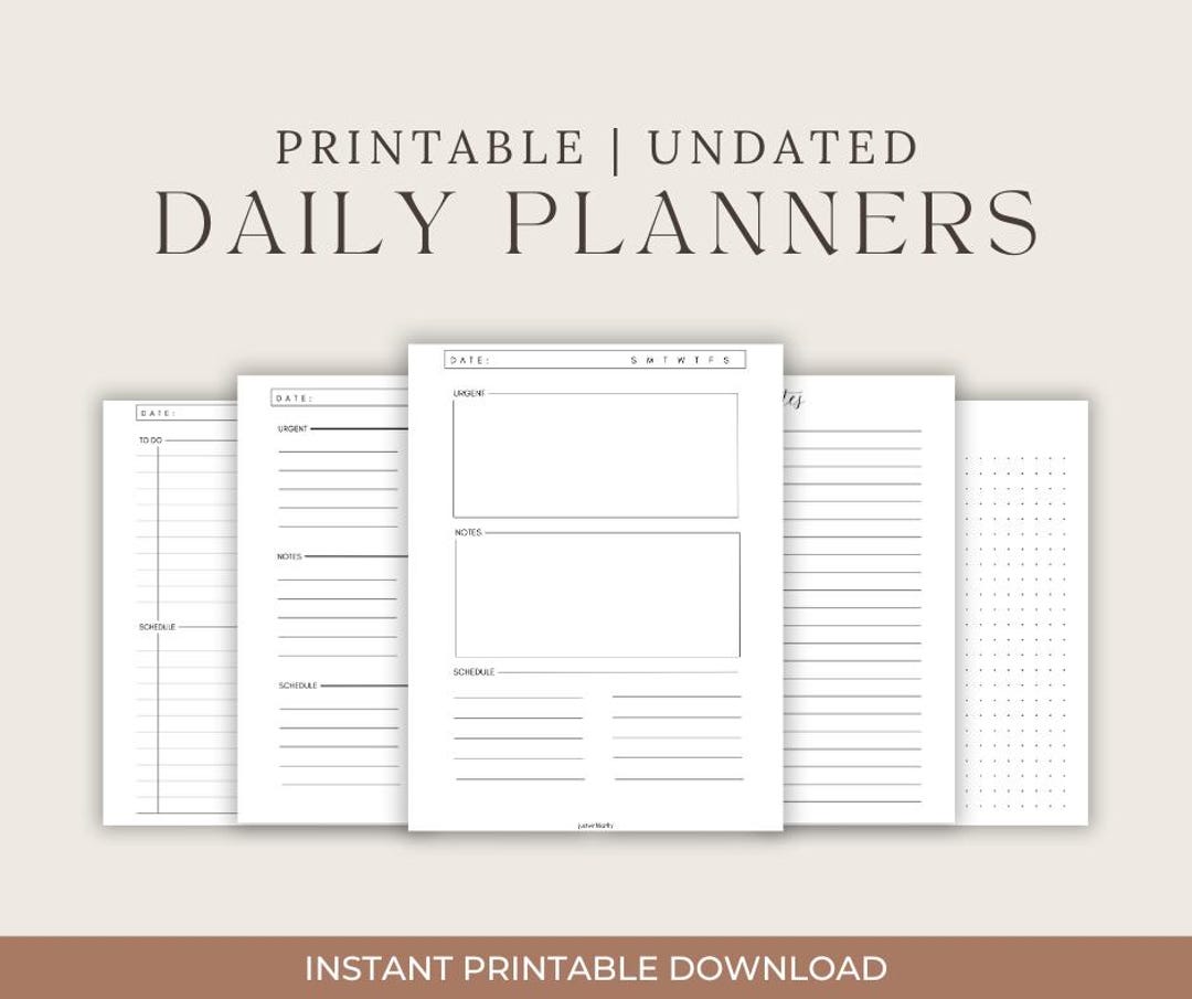 Printable - Daily Plan Bundle - Template - Planner - Etsy