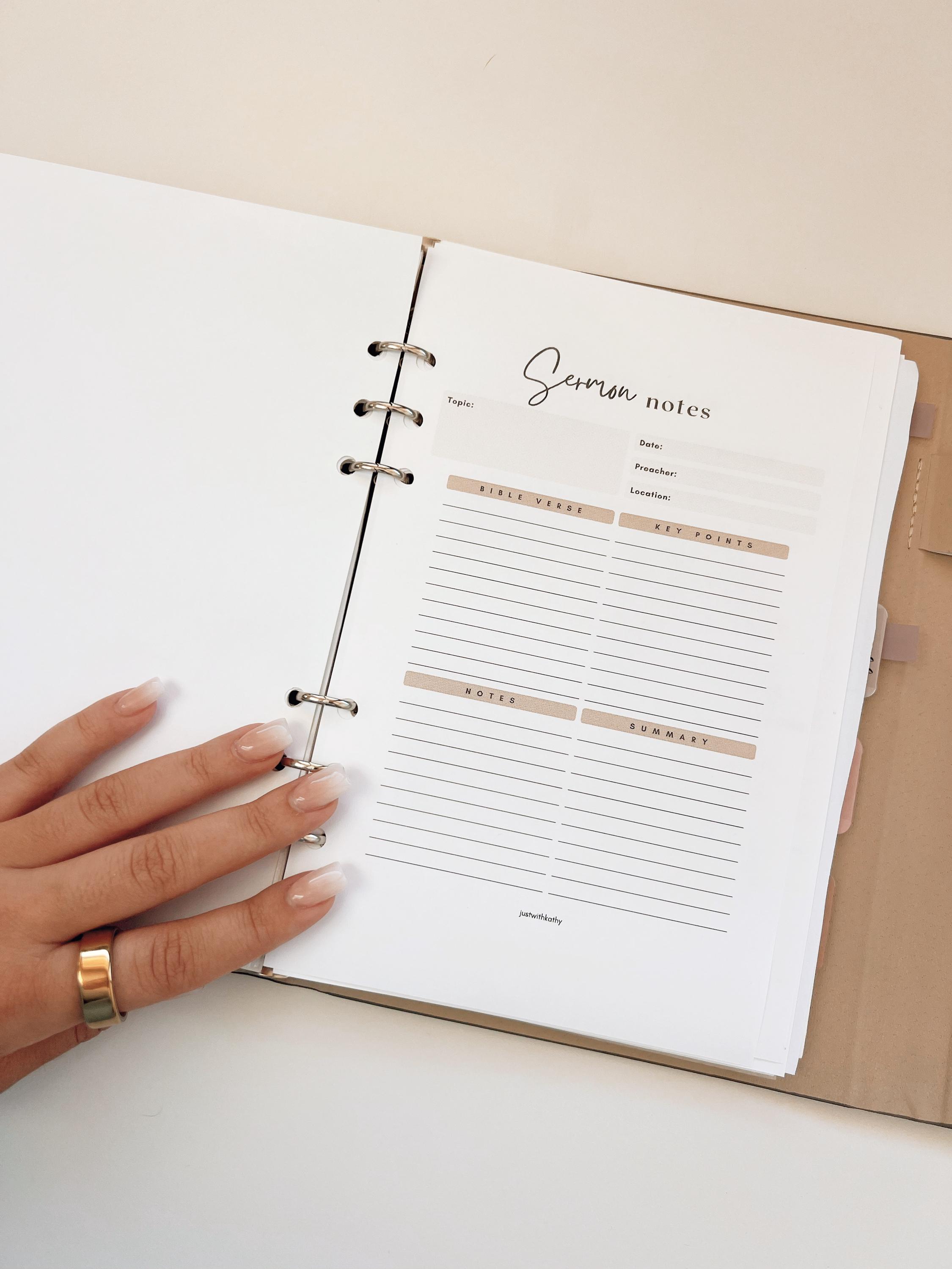 Printable - Sermon Notes - Template - Planner - Etsy