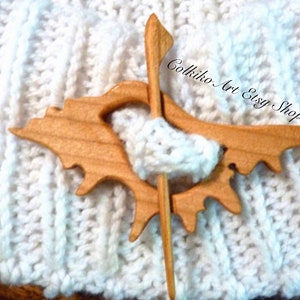 Custom Wooden Shawl Pin, Animals, Girl Gift,eco Friendly Accessory ...